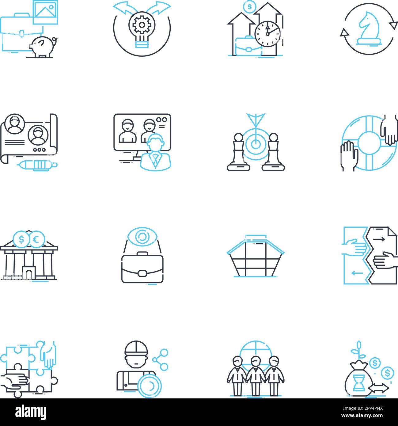 Management Wizard linear icons set. Expert, Efficient, Organized ...