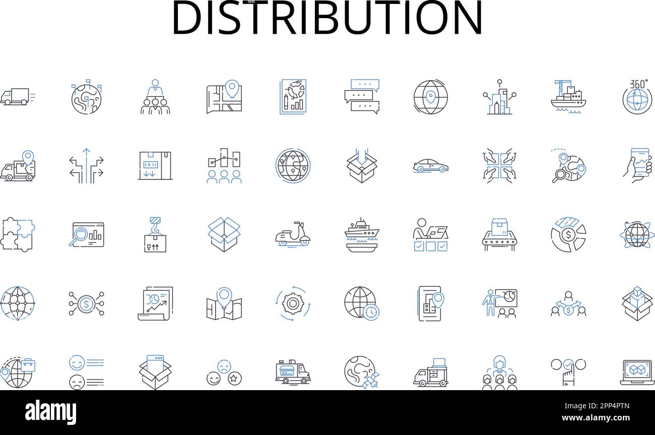 Distribution line icons collection. Collaboration, Diversity ...