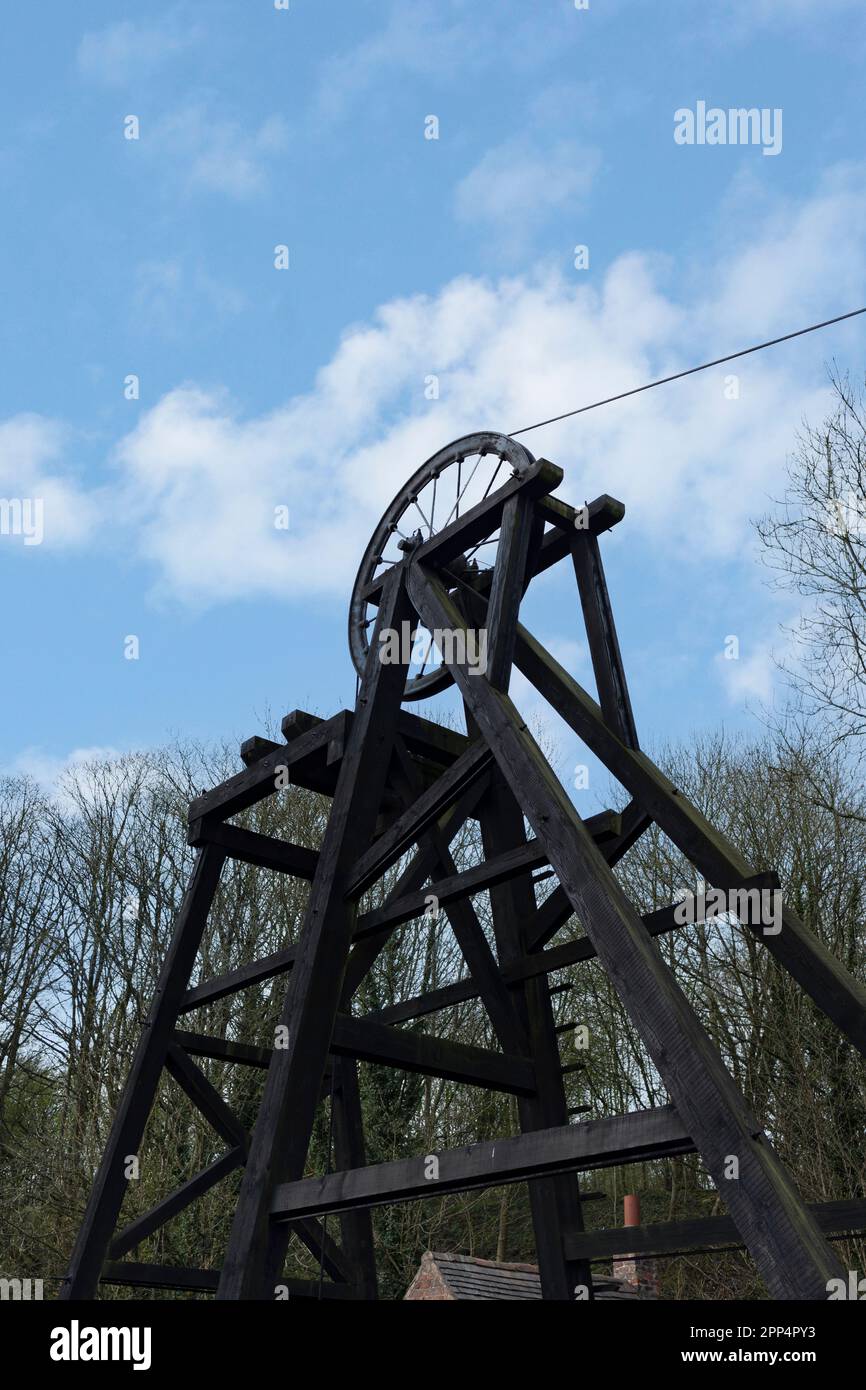 Pit Head winding wheel, Black Country Living Museum, Dudley, West ...