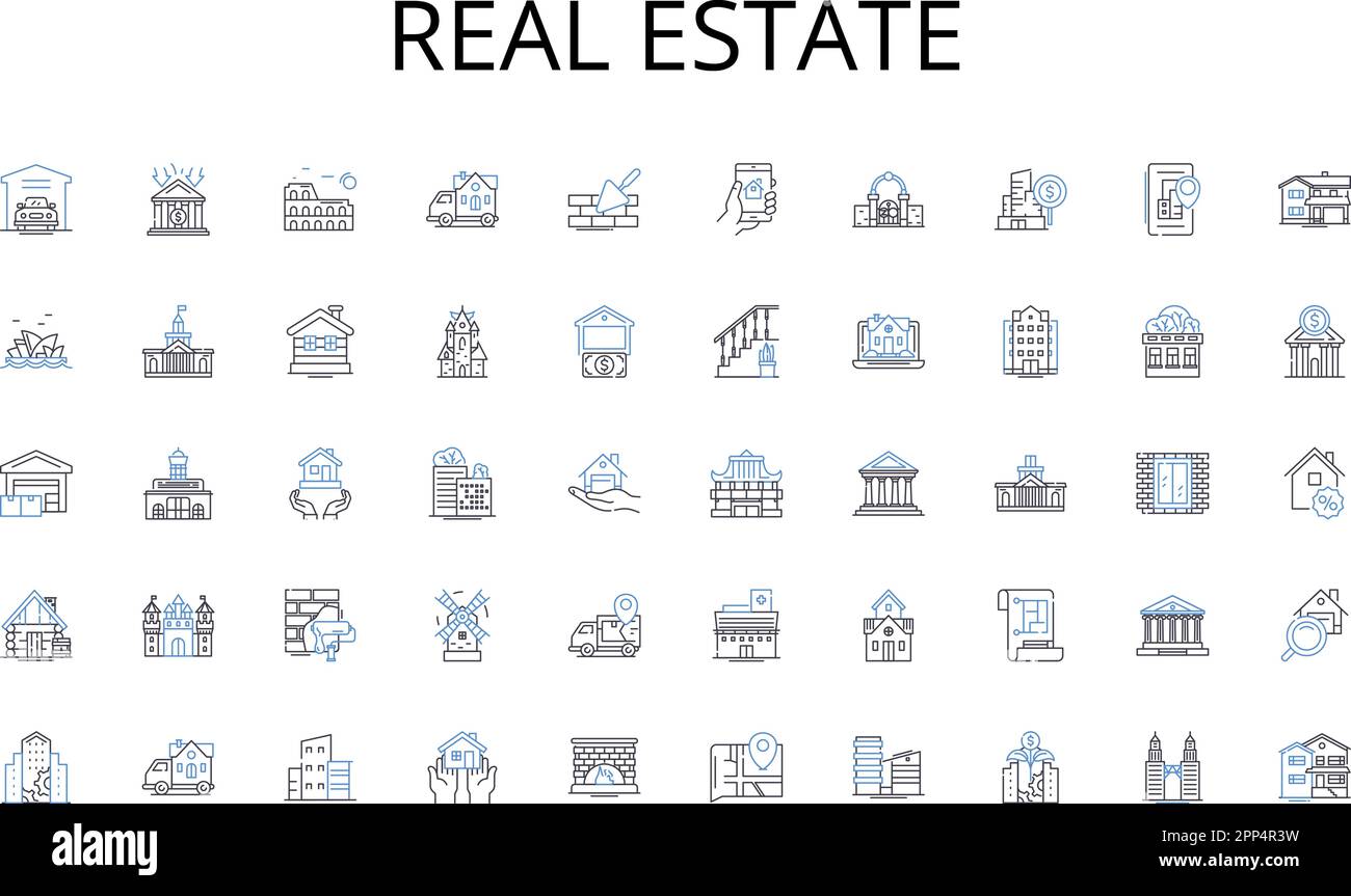 Real estate line icons collection. Agility, Adaptability, Resilience ...