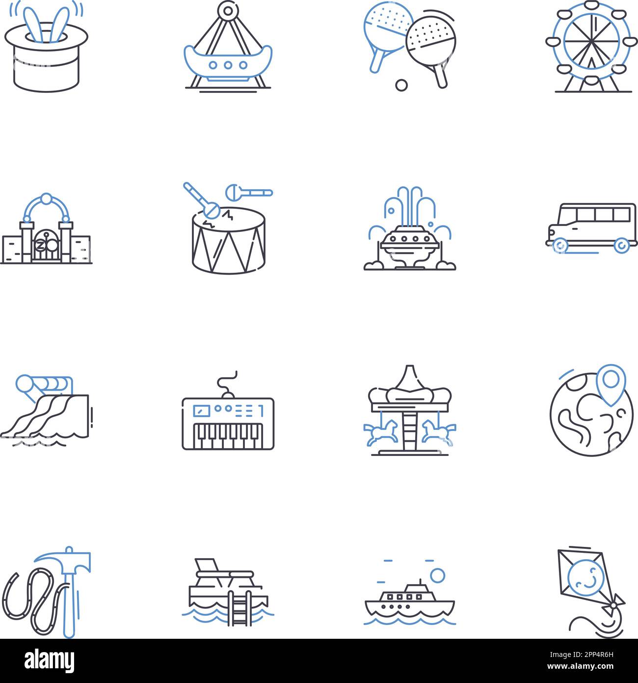 Getaway line icons collection. Escape, Retreat, Adventure, Relaxation ...