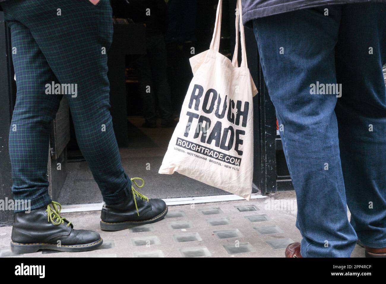 Soho London UK 22nd April 2023 People Queue Outside Record Shops In