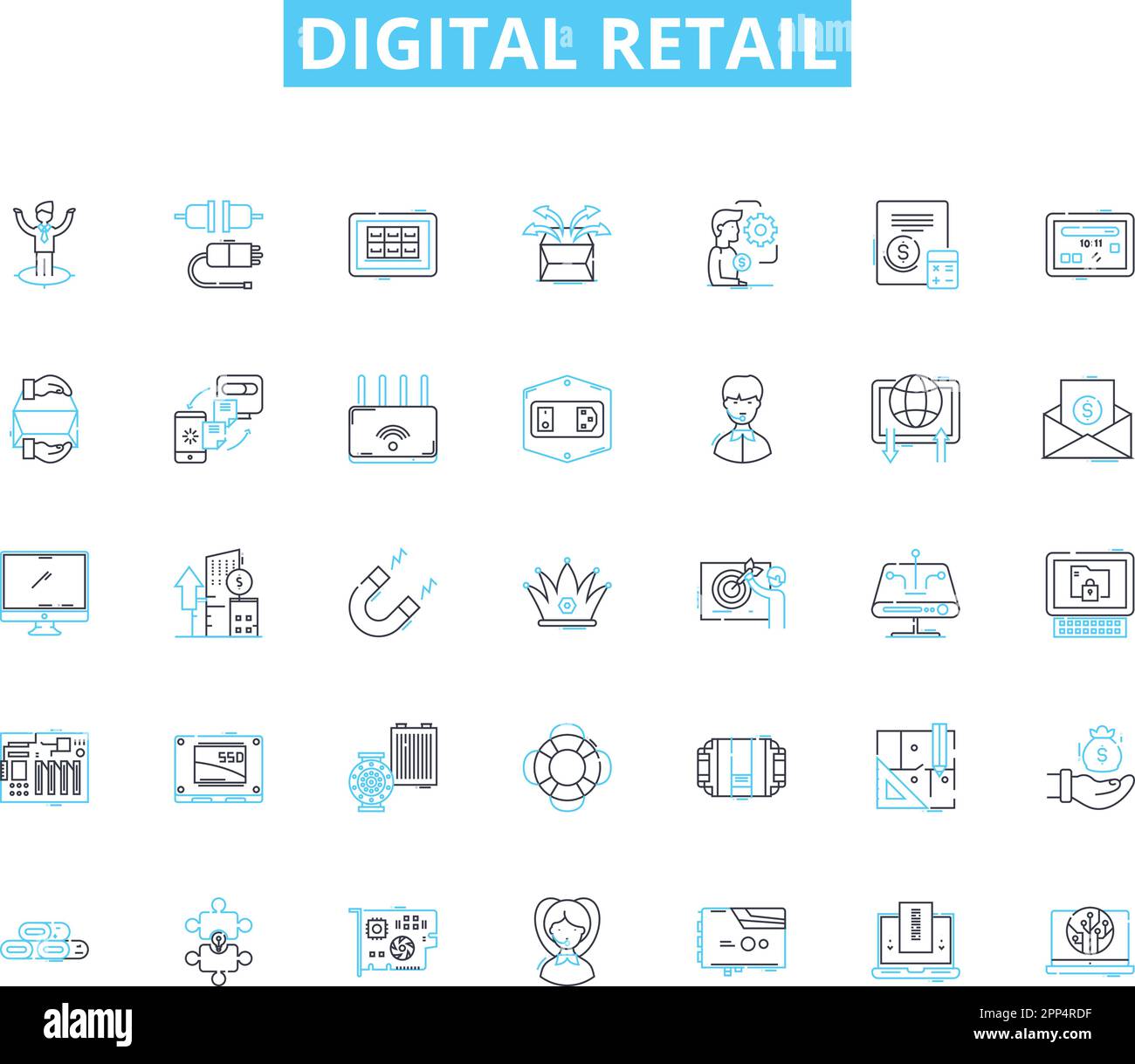 Digital retail linear icons set. E-commerce, Omnichannel ... Digital retail linear icons set. E-commerce, Omnichannel ...