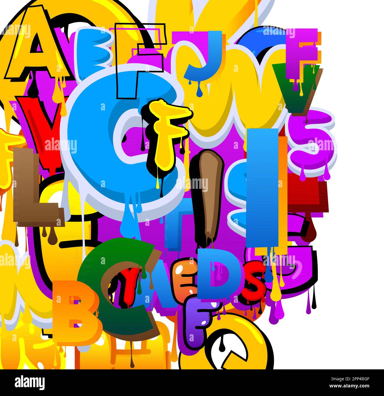 Graffiti background created with Letters. Abstract modern street art ...
