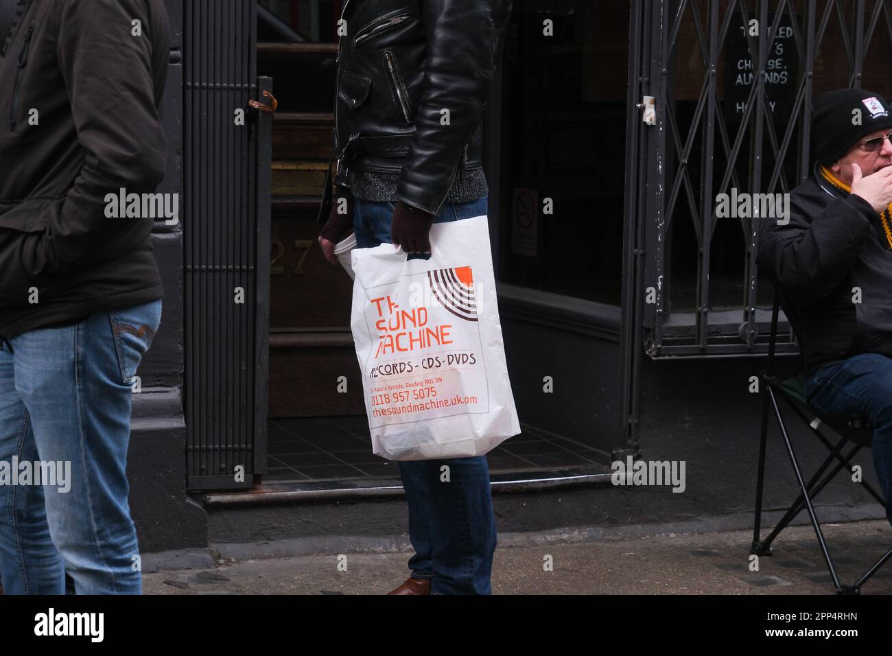 Soho London UK 22nd April 2023 People Queue Outside Record Shops In
