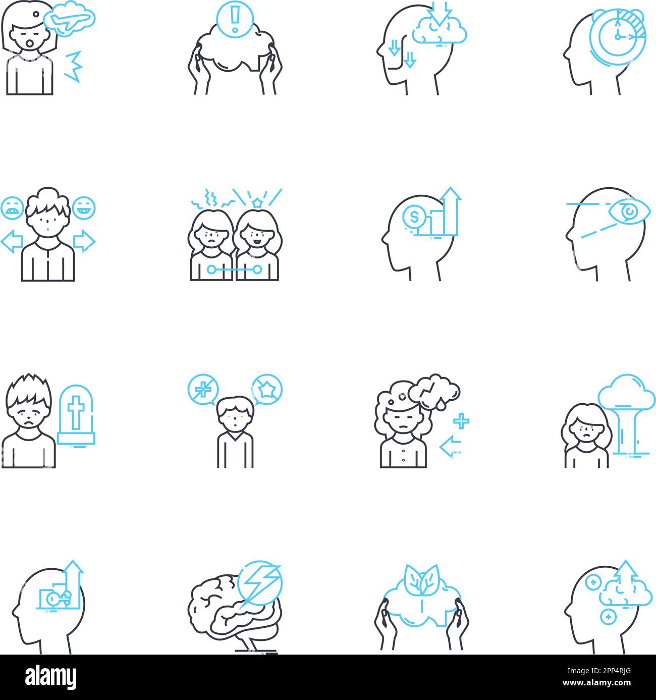 Psychological mindset linear icons set. Resilience, Perseverance ... Psychological mindset linear icons set. Resilience, Perseverance ...