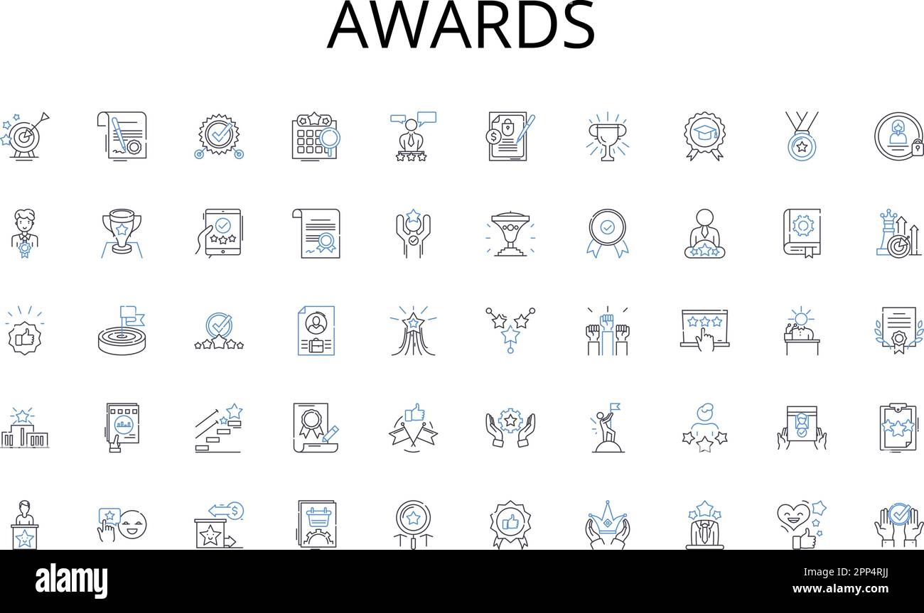 Awards Line Icons Collection Indexing Filing Categorizing Organizing Record Keeping