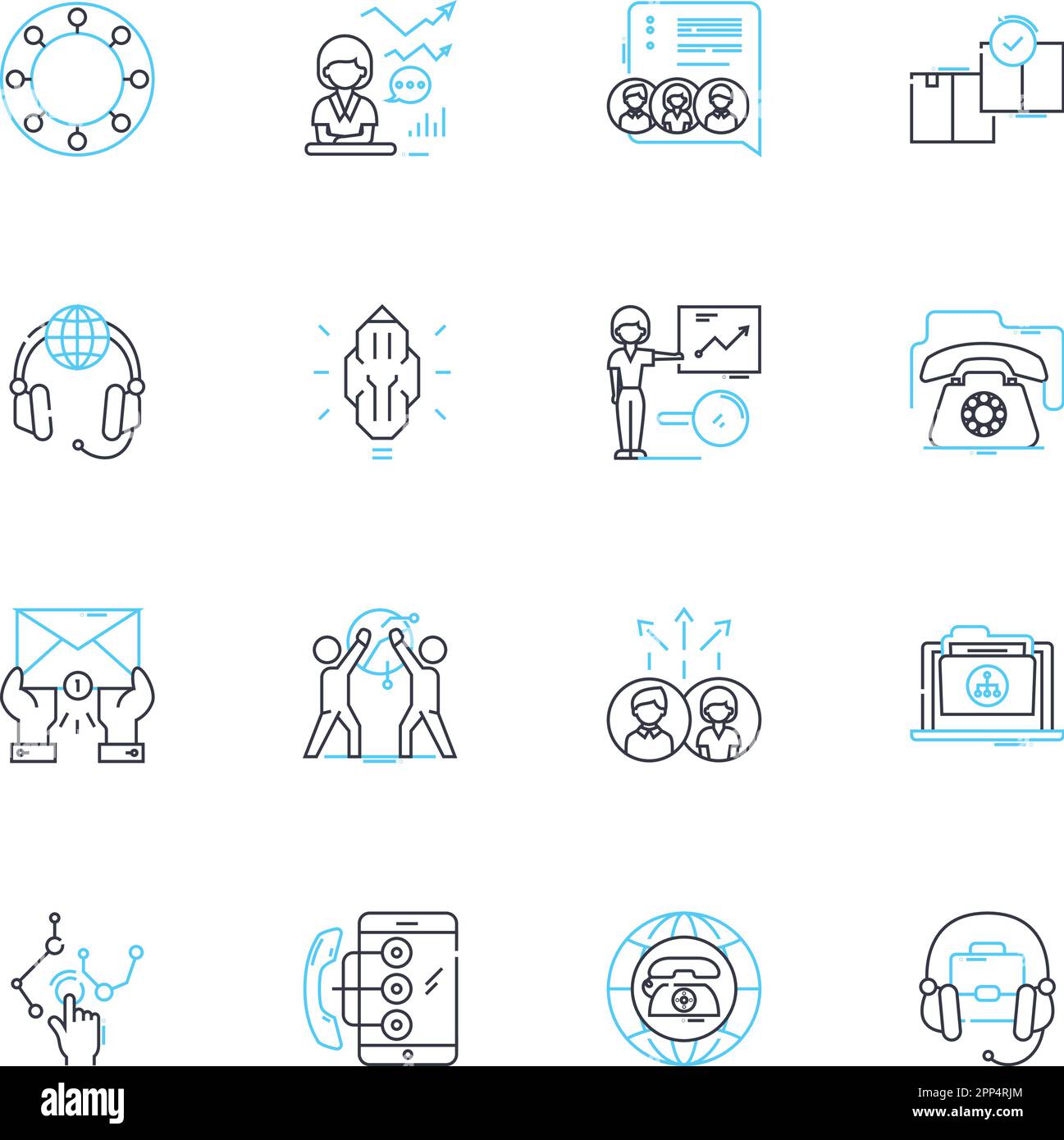 Consumer Care Linear Icons Set Wellness Service Support