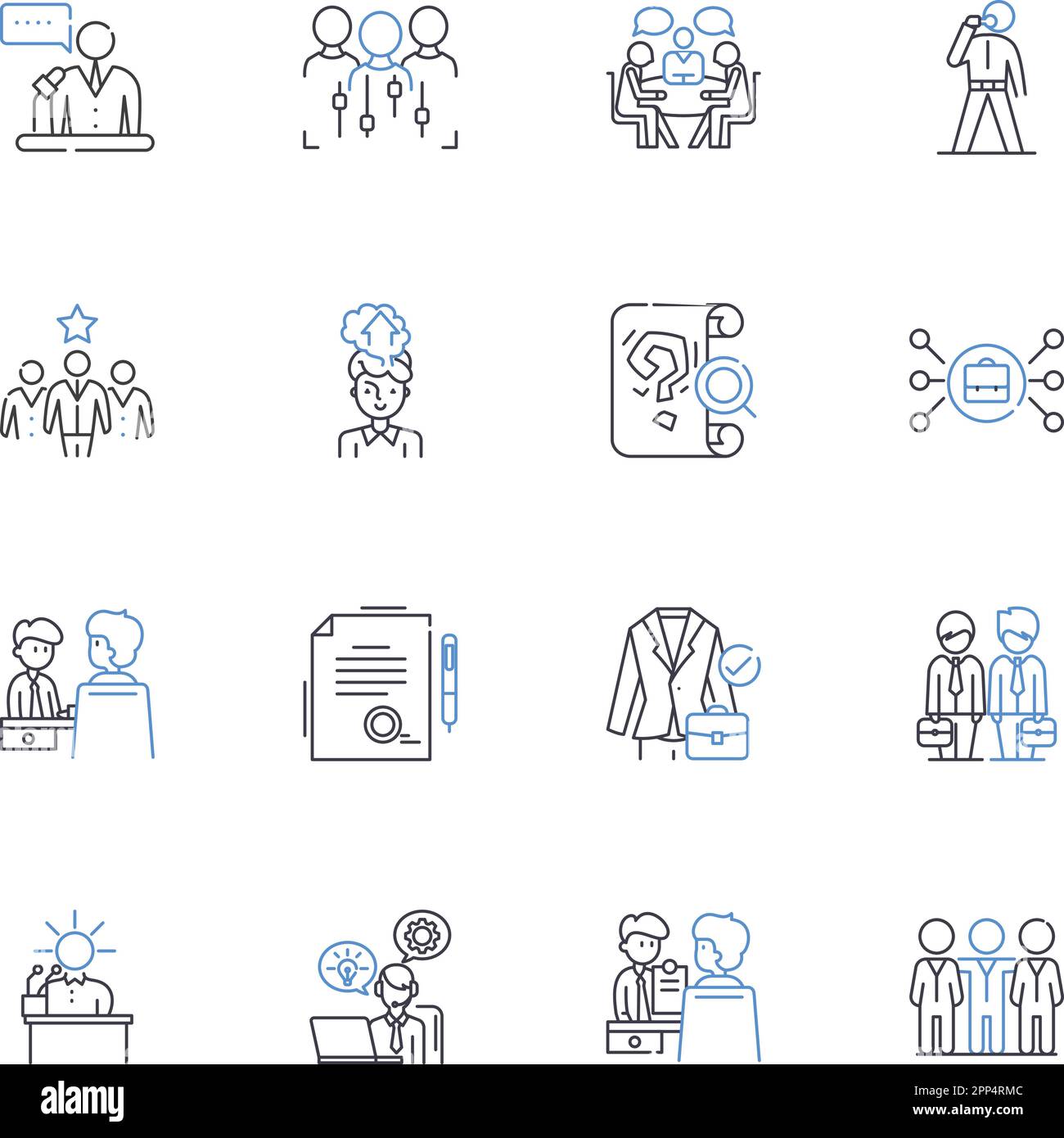 Work acquaintances line icons collection. Colleagues, Coworkers, Bosses ...
