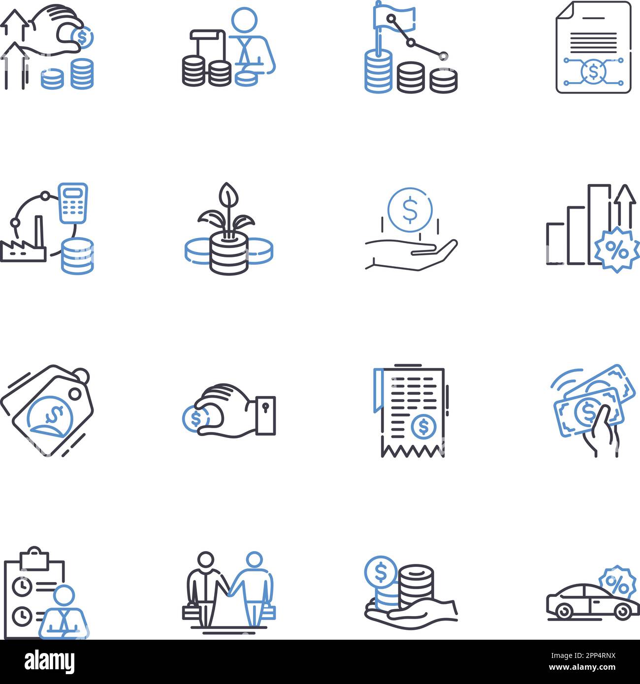 Winning prosperity line icons collection. Success, Wealth, Abundance ...