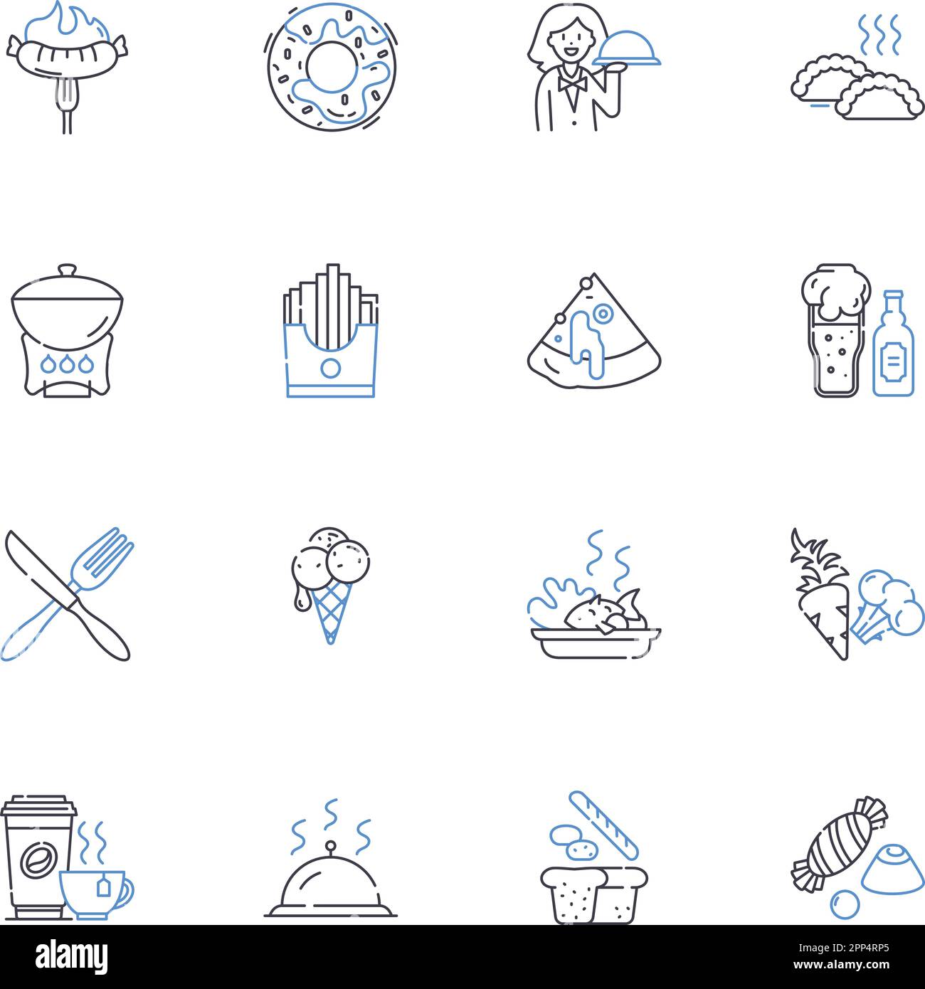 Menu line icons collection. Appetizers, Entrees, Desserts, Specials ...