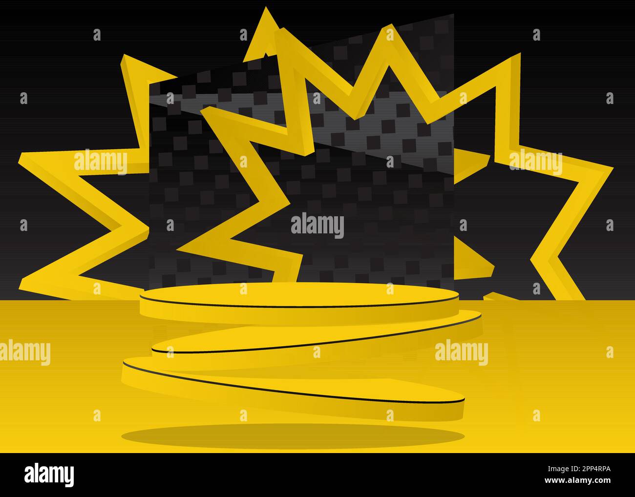 Black and yellow Sci-fi product display. Futuristic Mockup vector 3D ...