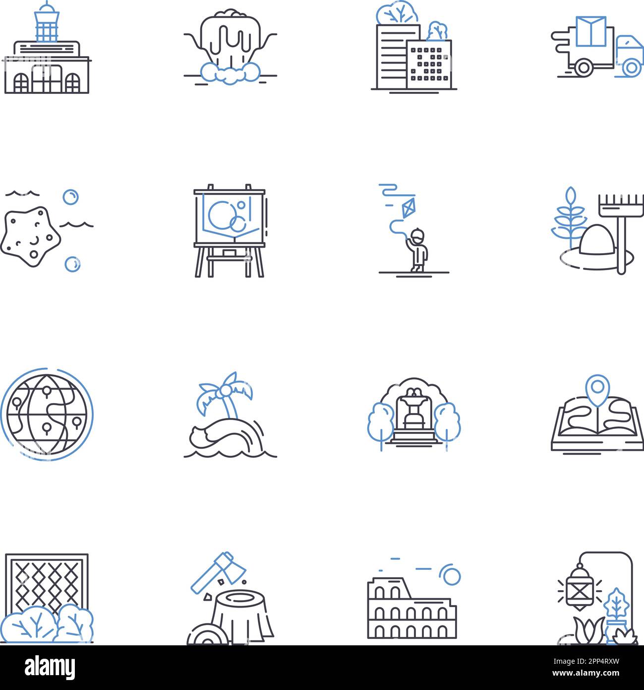 Urbanlandscapes line icons collection. Architecture, Gritty, Graffiti ...