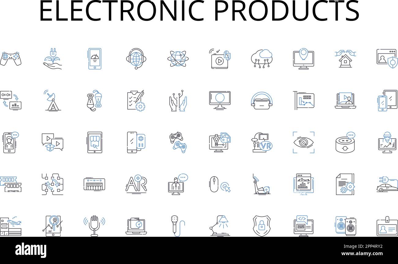 Electronic products line icons collection. Education, Research ... Electronic products line icons collection. Education, Research ...