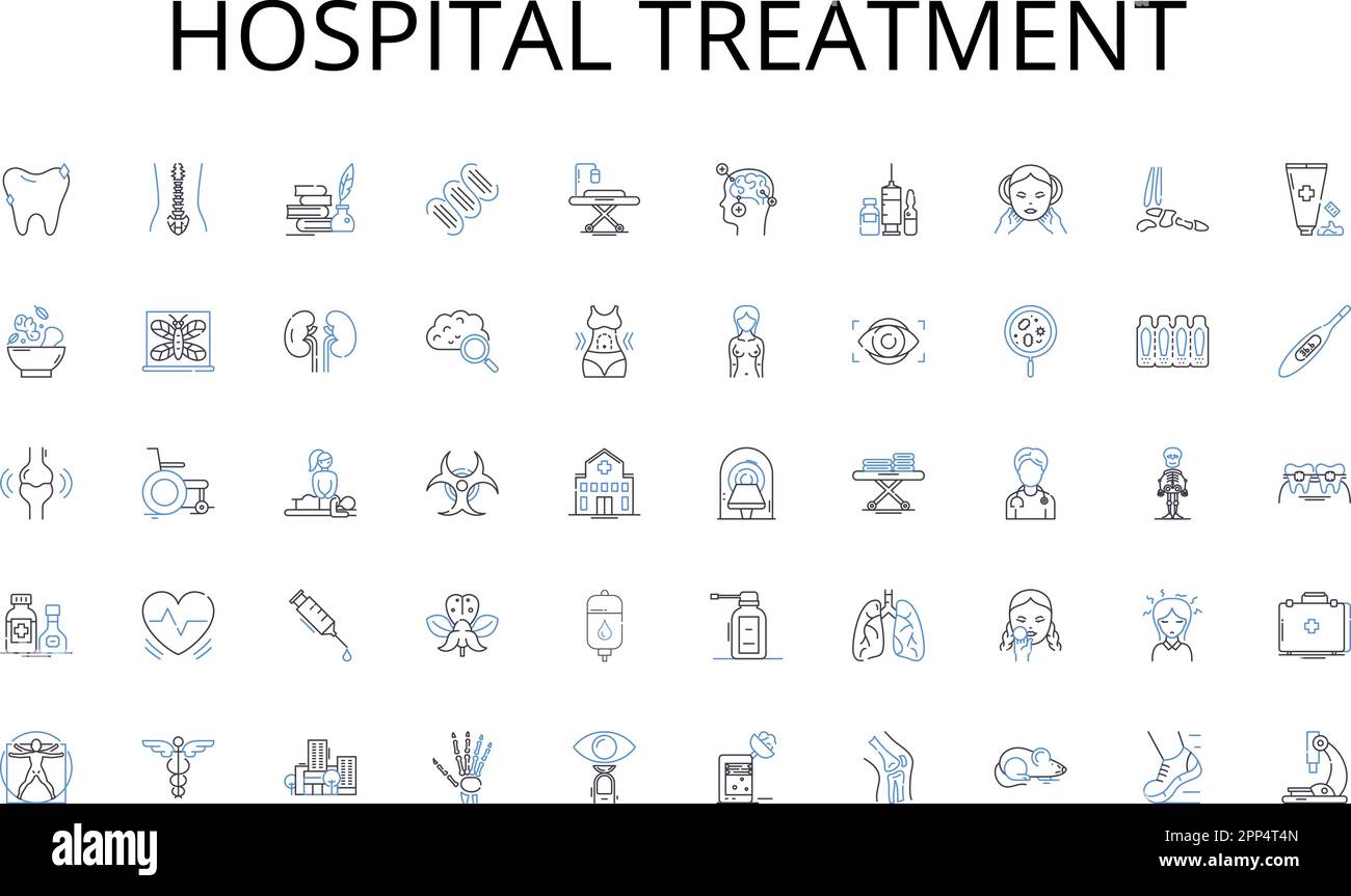 Hospital treatment line icons collection. Property, Homeownership ...