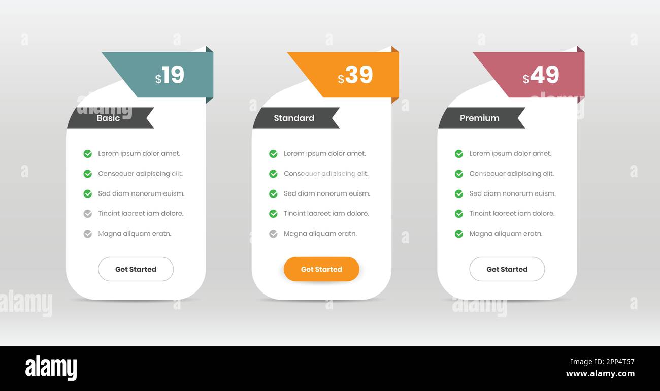 Minimalistic modern pricing comparison table with abstract shapes Stock Vector Image & Art - Alamy