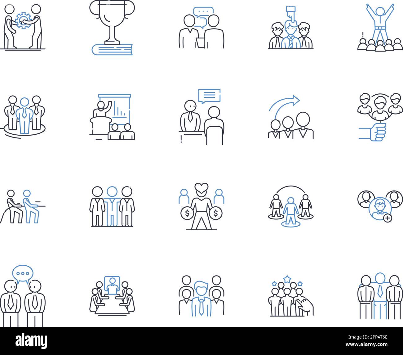 Co-workers line icons collection. Colleagues, Teammates, Associates ...