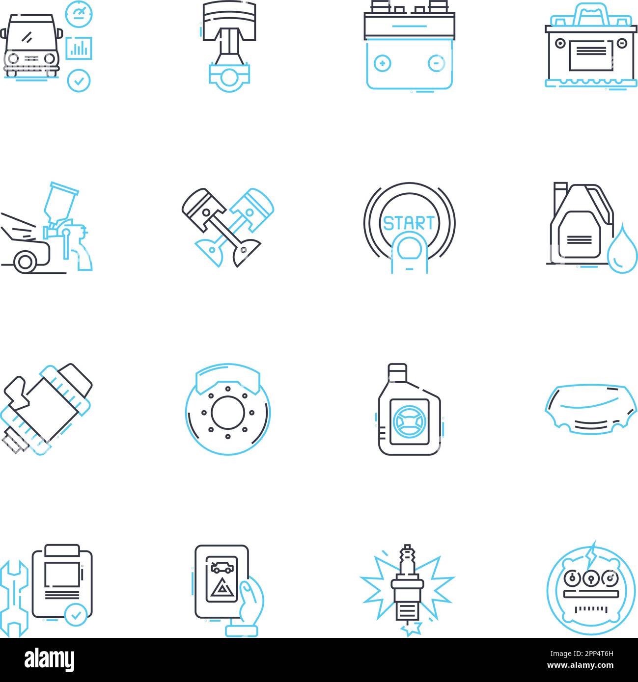 Automobile Servicing linear icons set. Maintenance, Repairs, Servicing ...
