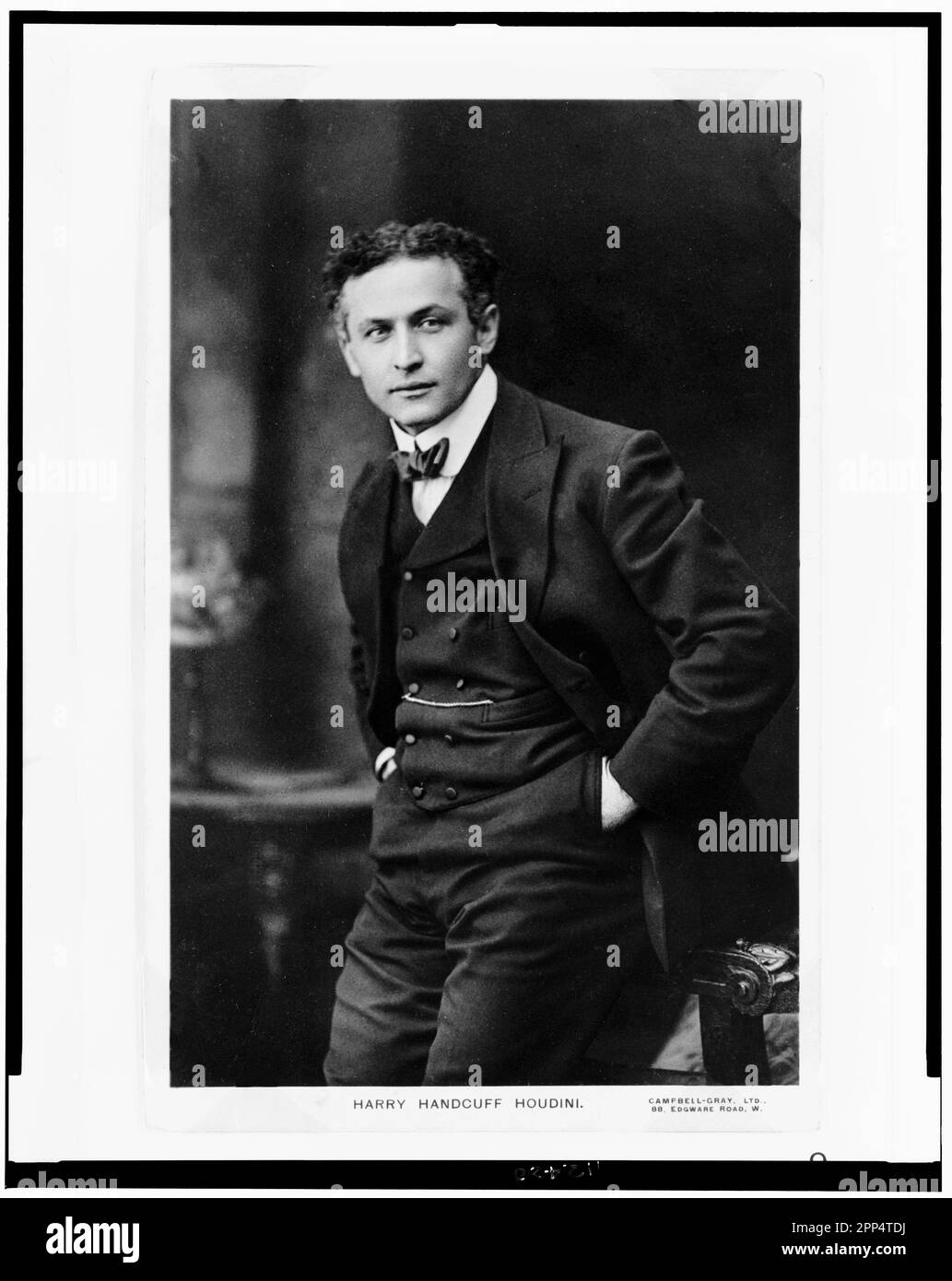 Harry 'Handcuff' Houdini. Circa 1913. Three-quarter length portrait ...