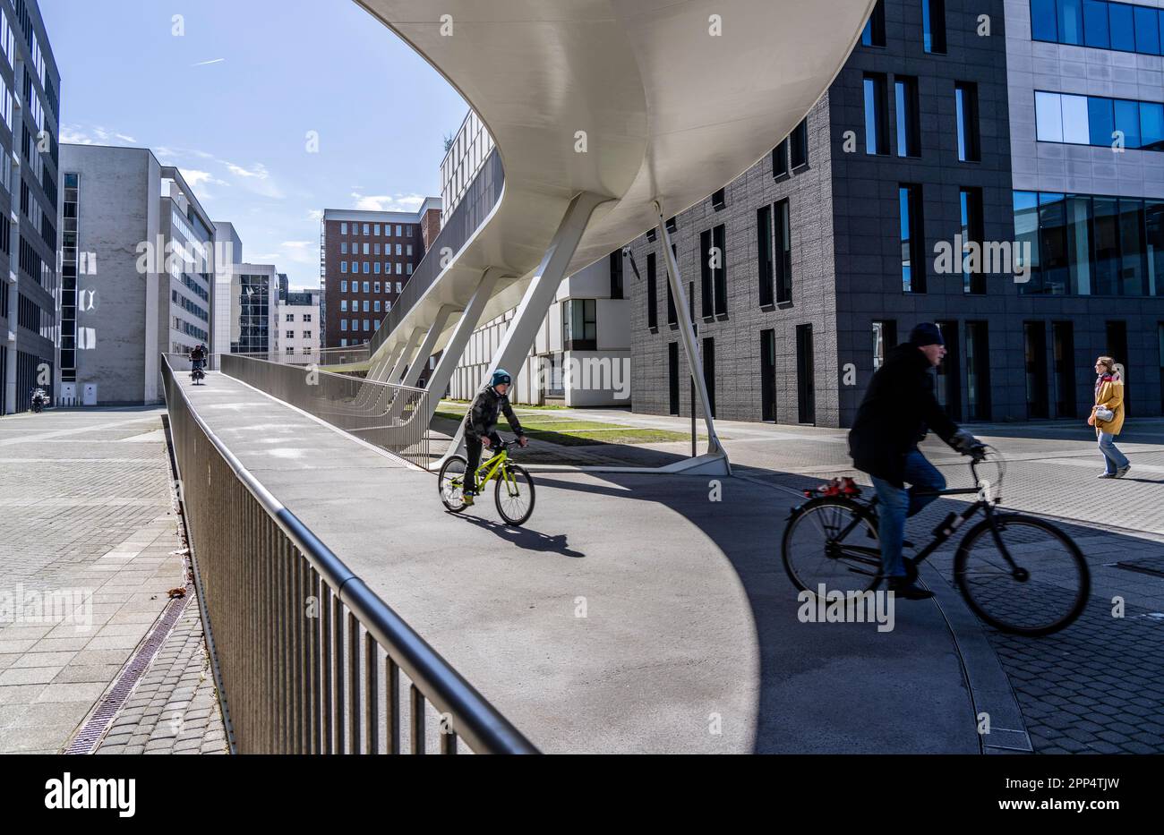 The Parkbruk, cyclist and pedestrian bridge in the centre of Antwerp ...