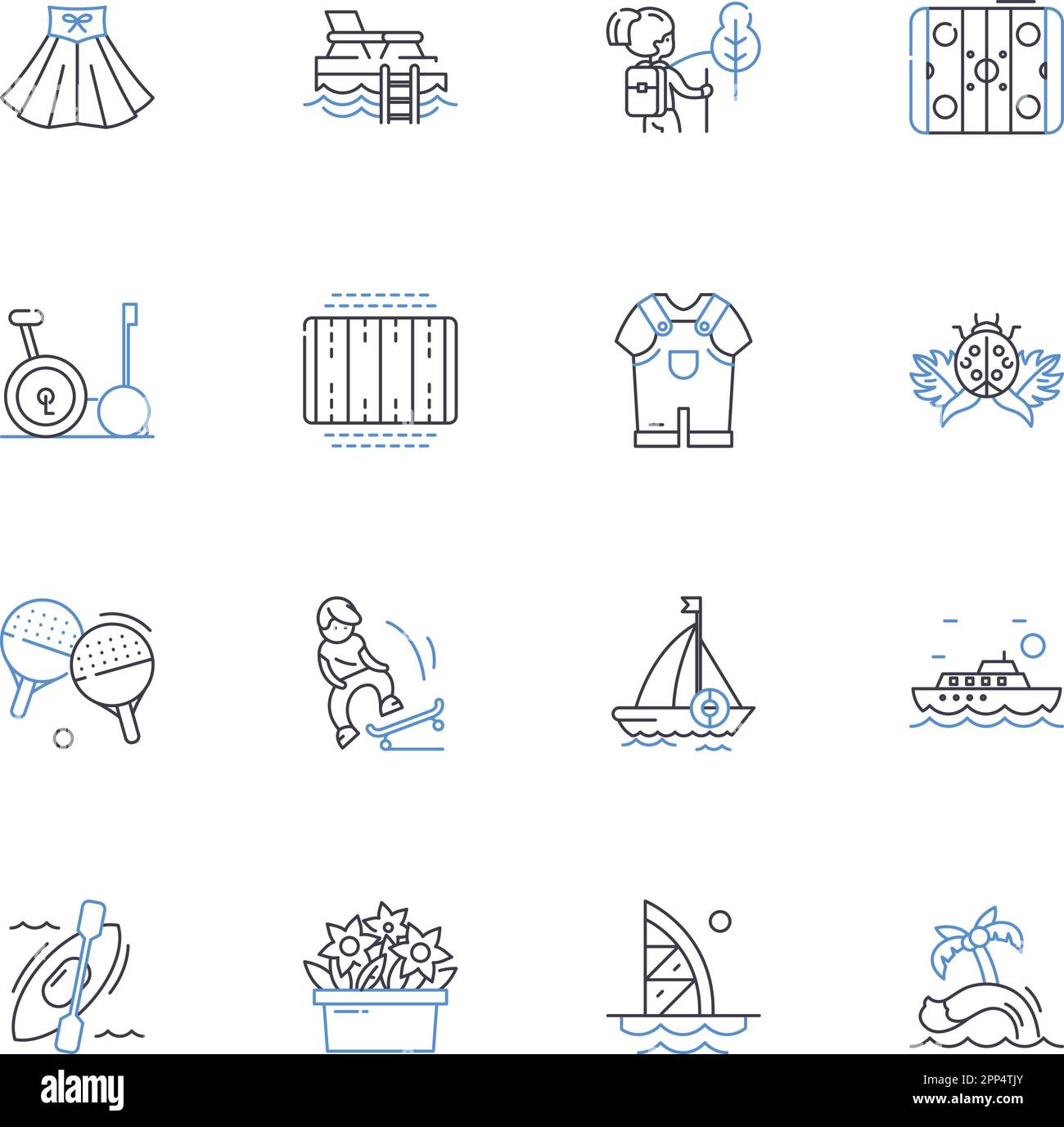 Surfing line icons collection. Waves, Board, Beach, Ocean, Swell ...