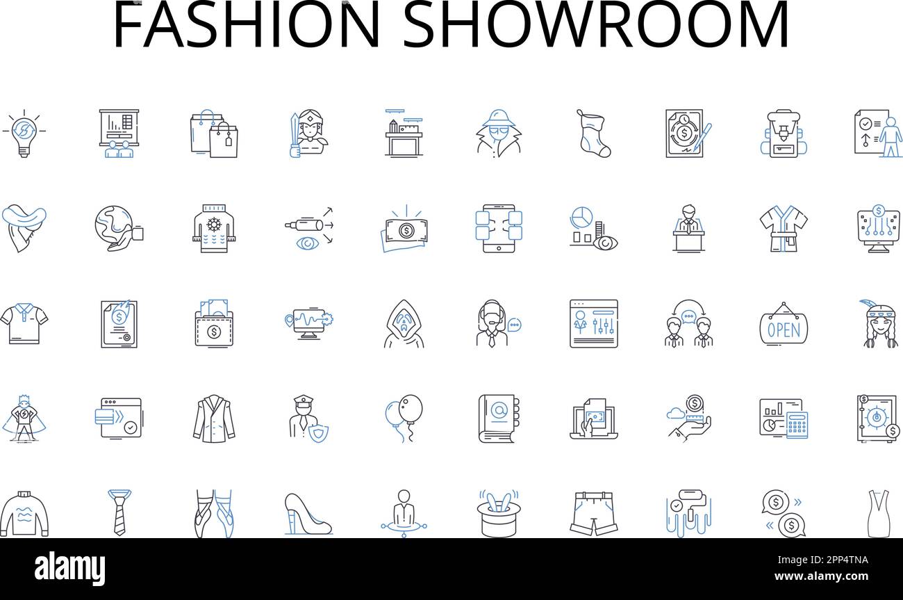 Fashion showroom line icons collection. Logistics, Distribution ...