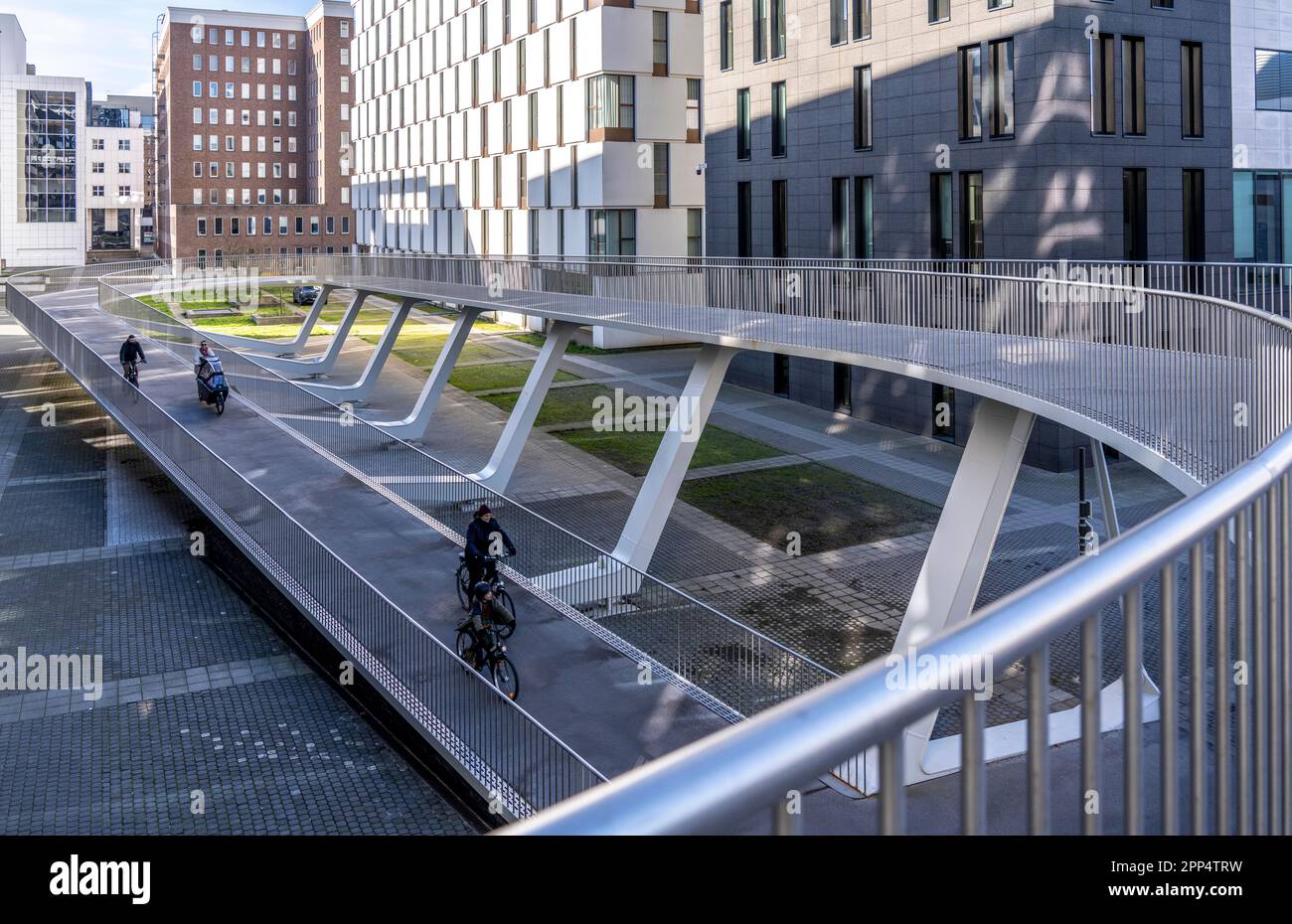 The Parkbruk, cyclist and pedestrian bridge in the centre of Antwerp ...
