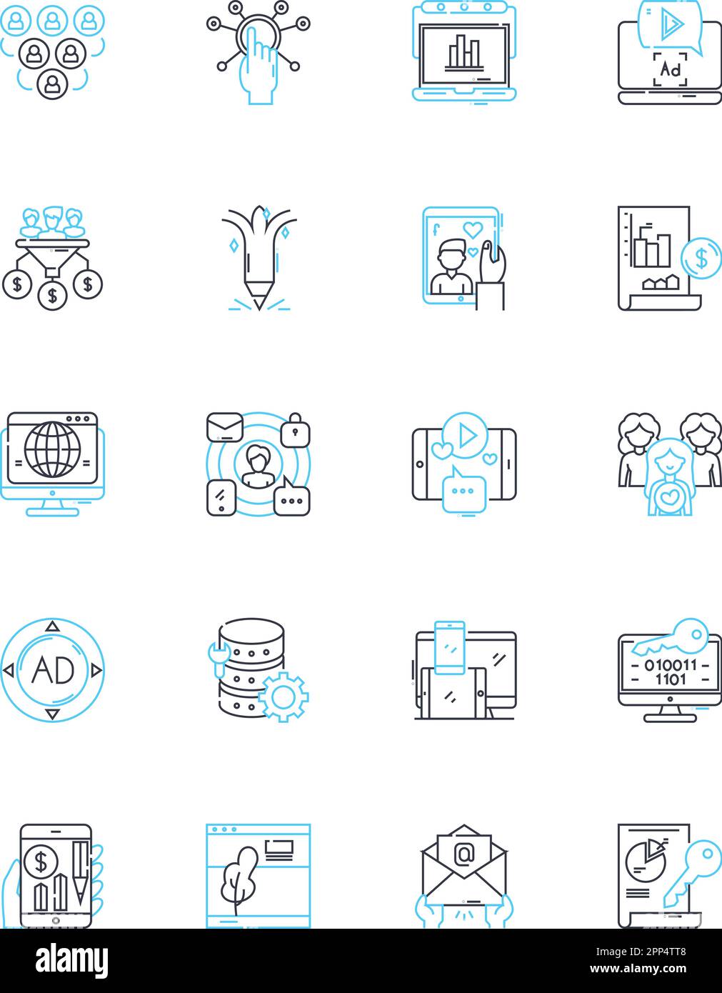 User experience linear icons set. Navigation, Engagement, Flow ...