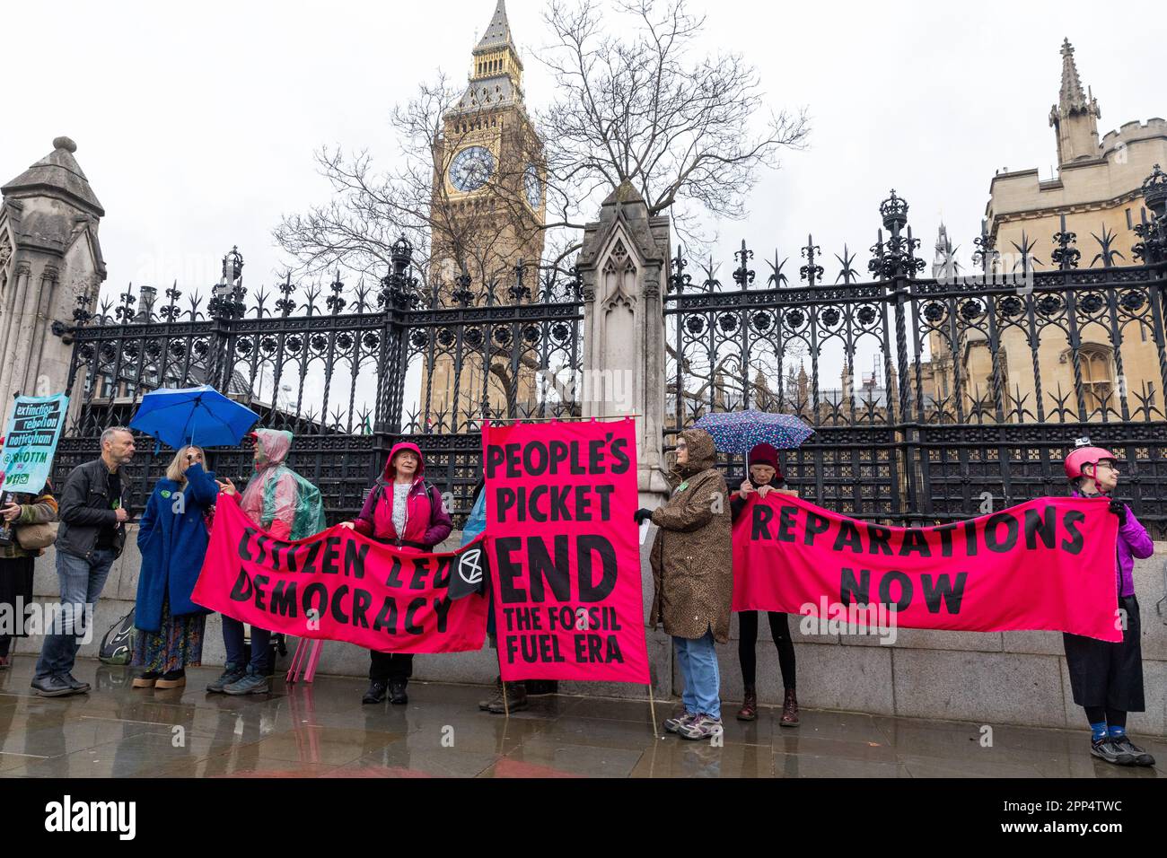 London, UK. 21st April, 2023. Climate activists maintain a People's ...