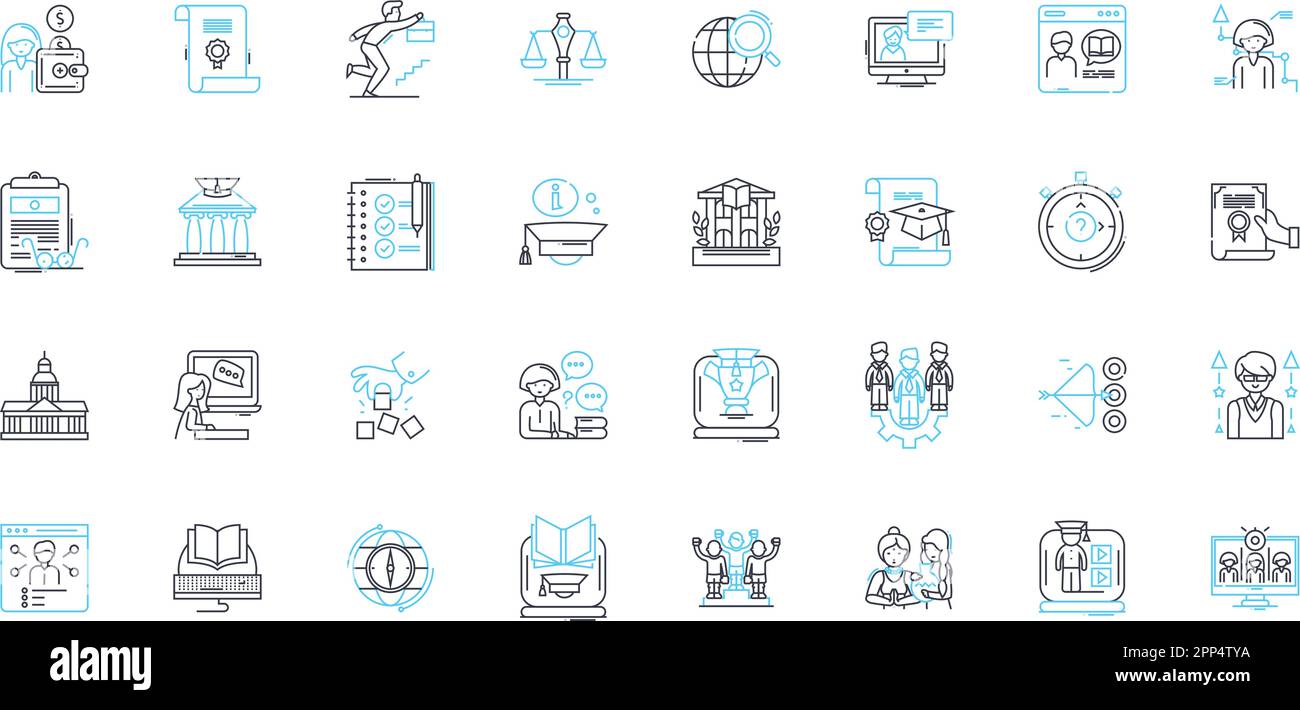 Interactive teaching linear icons set. Engaging, Innovative, Responsive ...