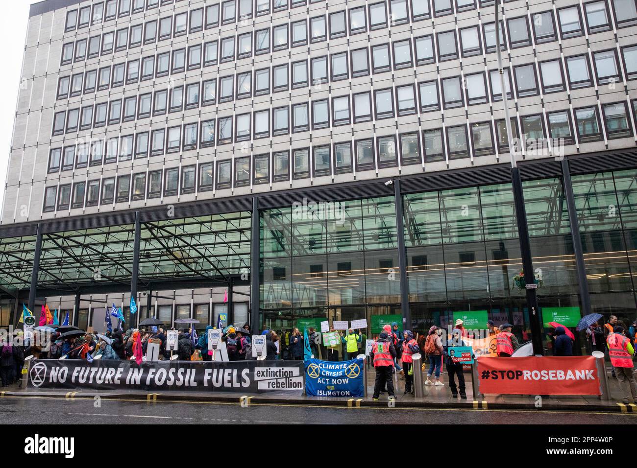 London, UK. 21st April, 2023. Climate activists maintain a People's ...
