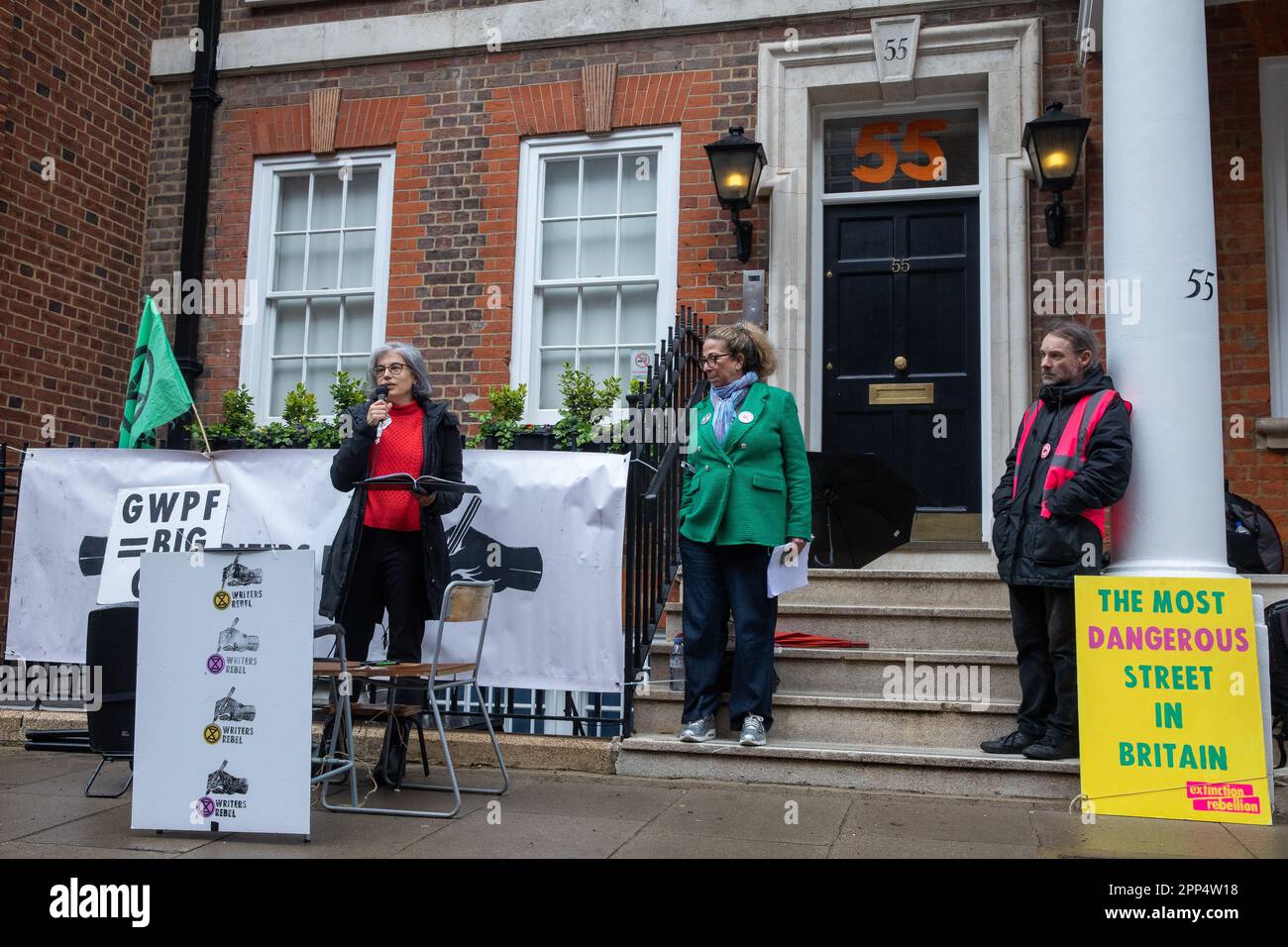 London, UK. 21st April, 2023. Climate activists maintain a People's ...