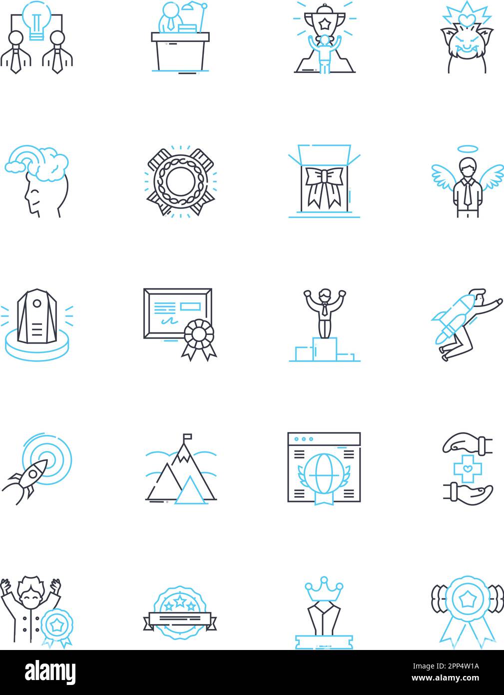 Athletic coaching linear icons set. Motivation, Discipline, Training, Performance, Strategy ...