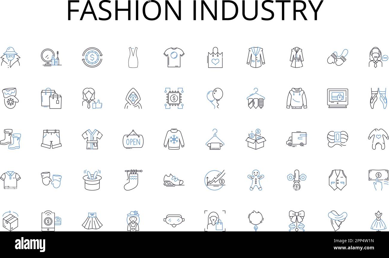 Fashion Industry Line Icons Collection Programming Design User