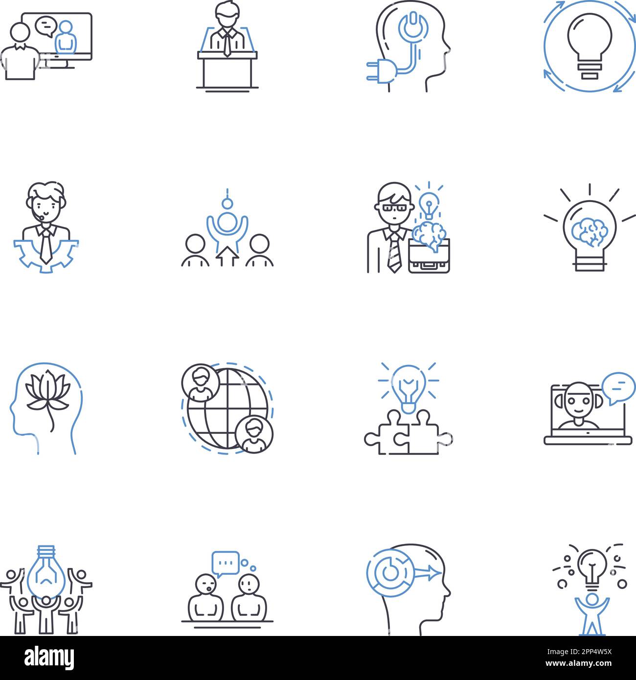 Insightful minds line icons collection. Wisdom, Intelligence ...