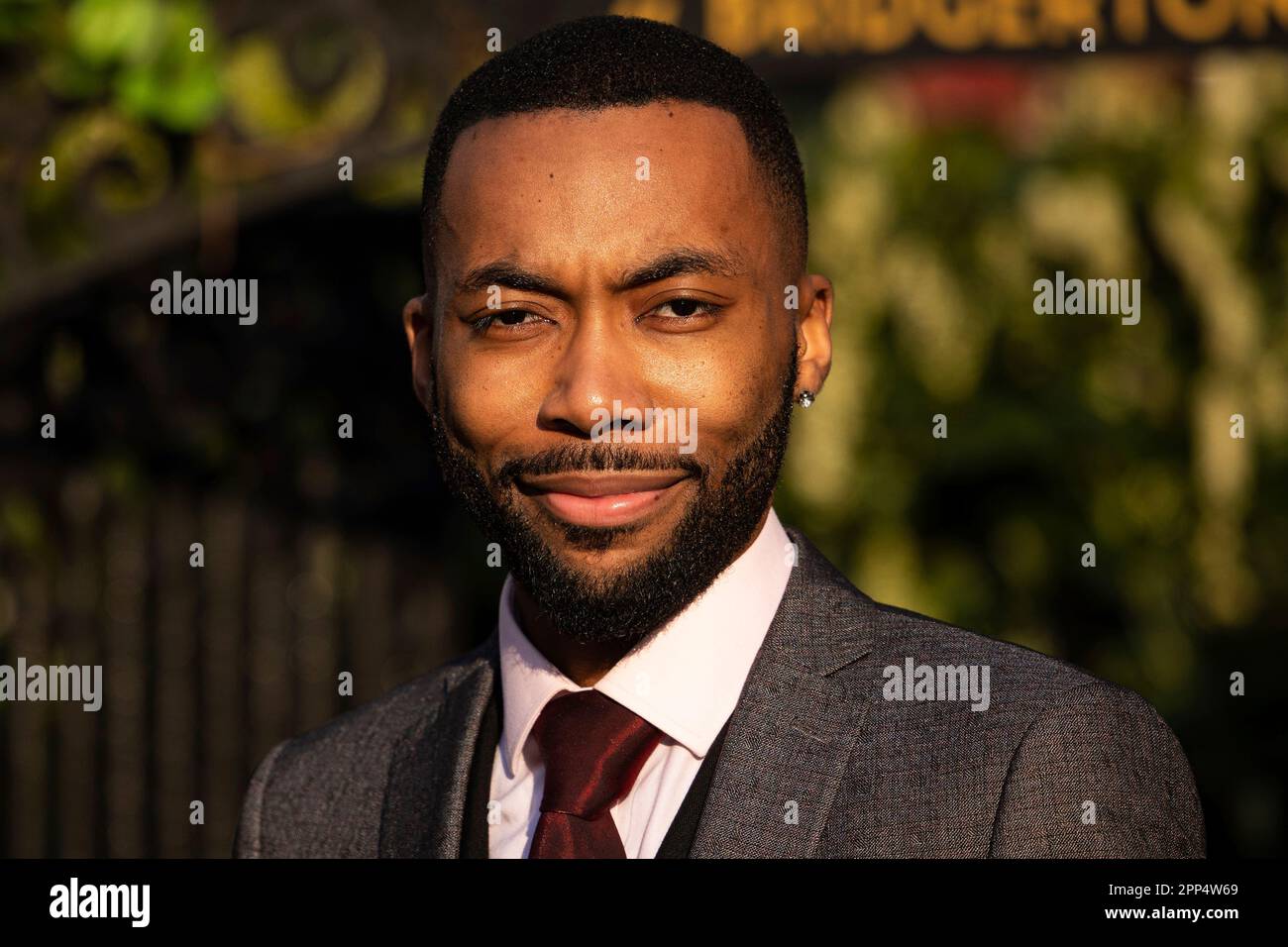 Dujon Anderson poses for photographers upon arrival at the premiere of ...