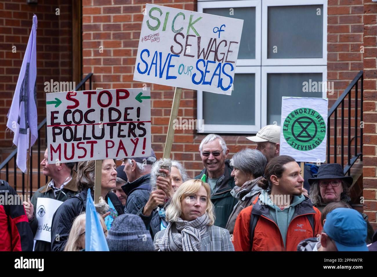 London, UK. 21st April, 2023. Climate activists attend a People's ...