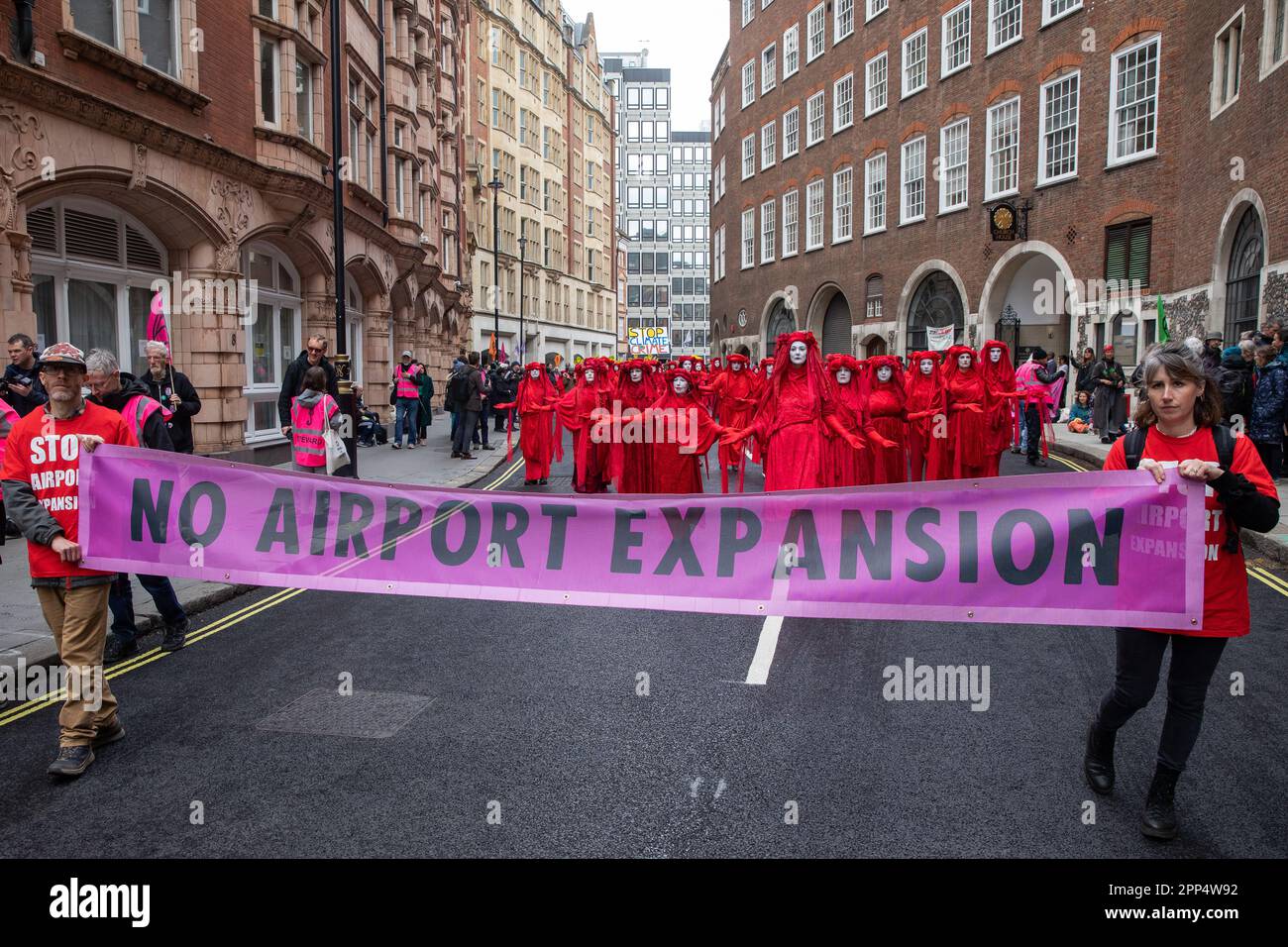London, UK. 21st April, 2023. Extinction Rebellion Red Rebels take part ...