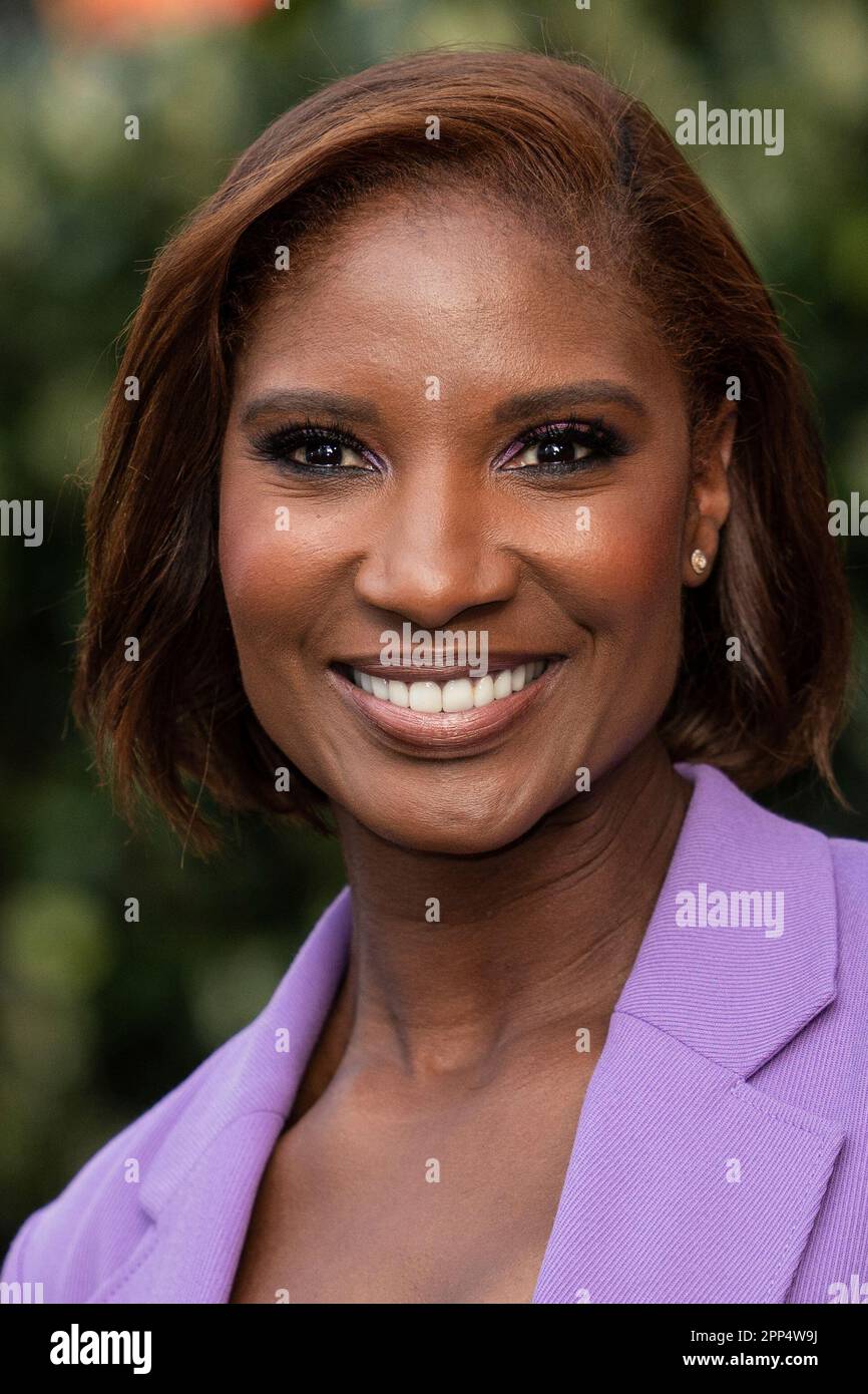 Denise Lewis poses for photographers upon arrival at the premiere of ...