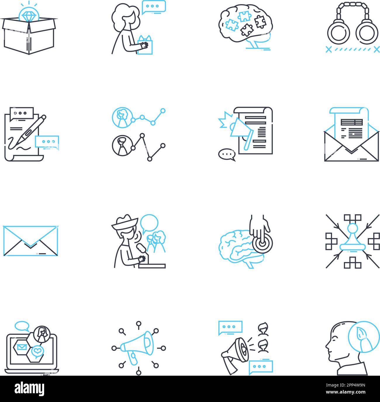 Intimate bond linear icons set. Love, Trust, Connection, Affection ...