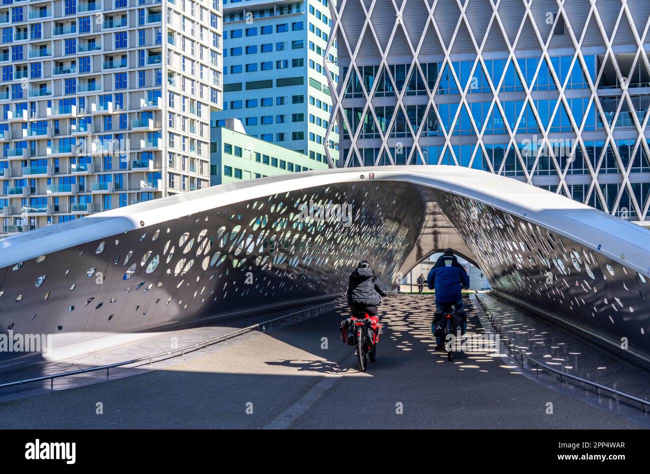 The Parkbruk, a cyclist and pedestrian bridge in the centre of Antwerp ...