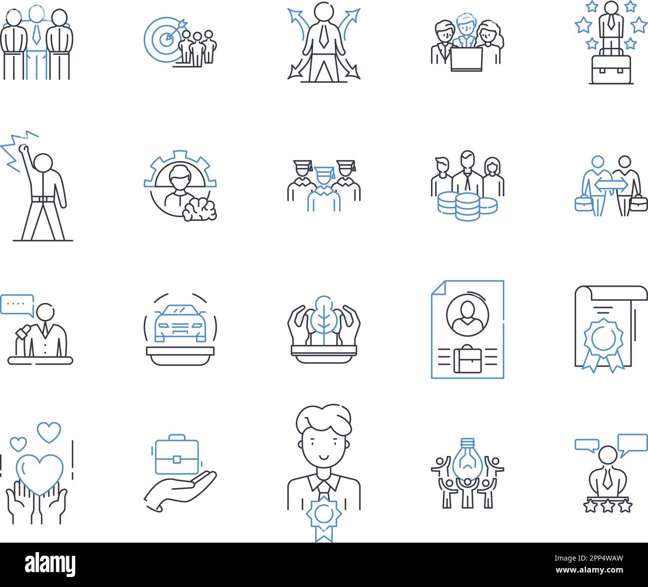 Employee retention line icons collection. Loyalty, Engagement ...