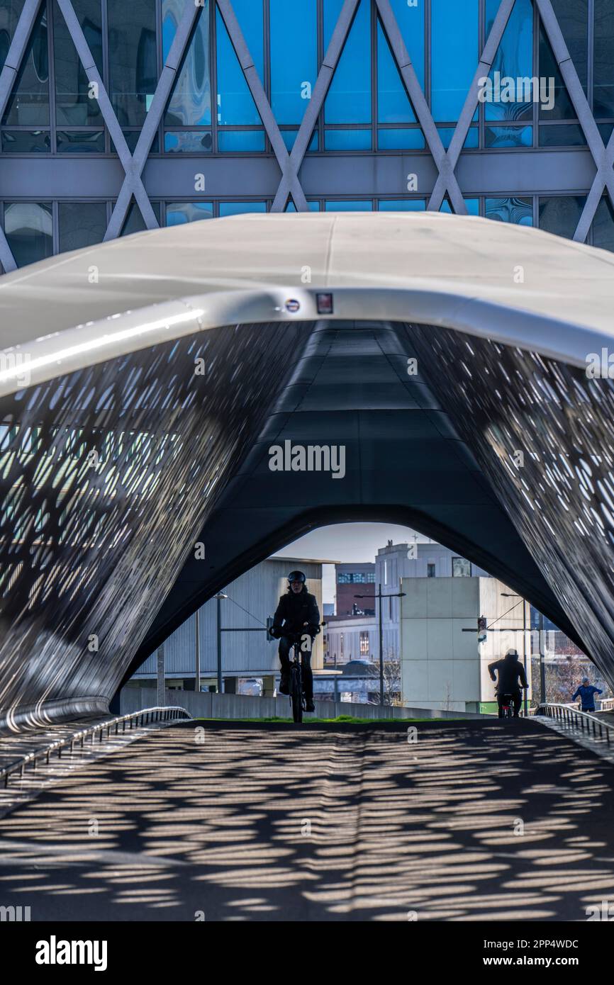 The Parkbruk, a cyclist and pedestrian bridge in the centre of Antwerp ...