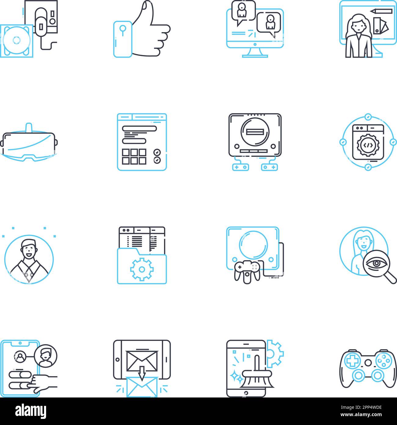 World Wide Linear Icons Set Global Internet Connectivity Nerk