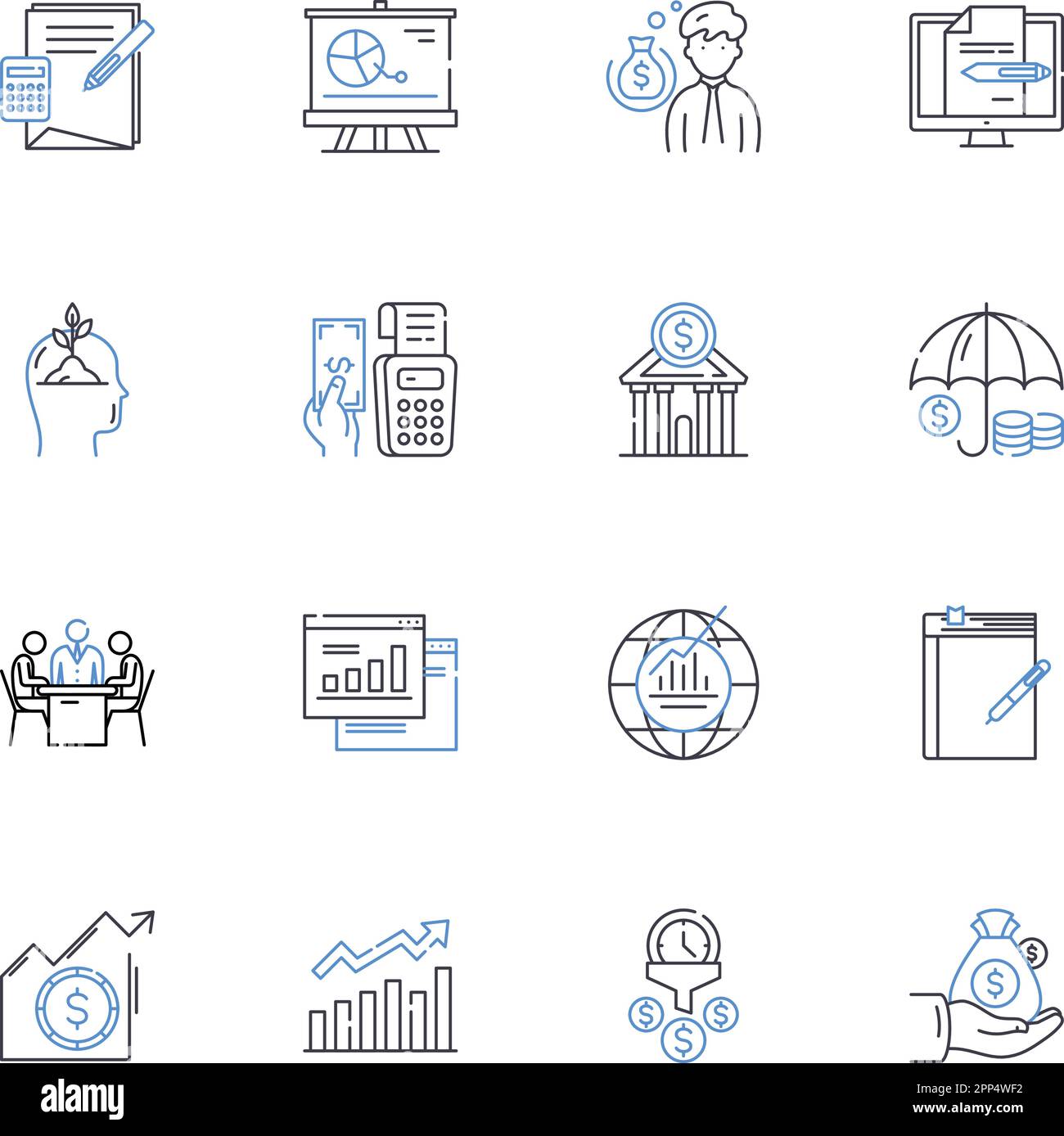Risk Investment line icons collection. volatility, speculation ...