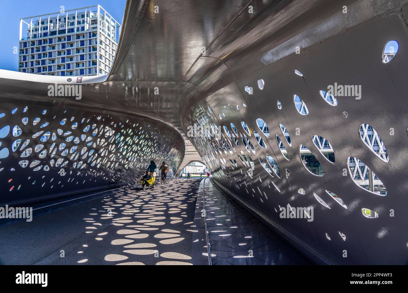 The Parkbruk, a cyclist and pedestrian bridge in the centre of Antwerp ...