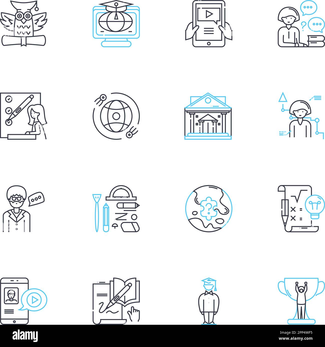 Virtual classes linear icons set. Online, Zoom, Distance, Remote ...