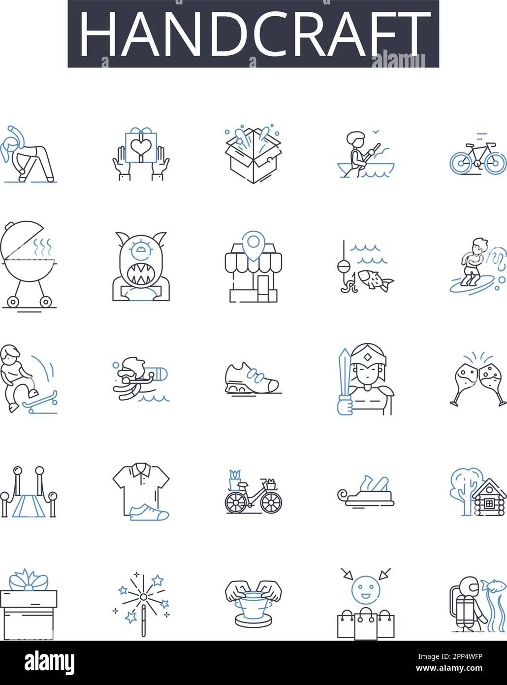 Handcraft line icons collection. Artisanal, Bespoke, Hand-made, Man ...