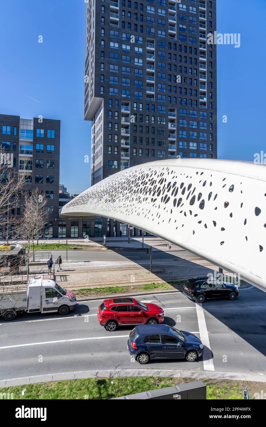 The Parkbruk, a cyclist and pedestrian bridge in the centre of Antwerp ...