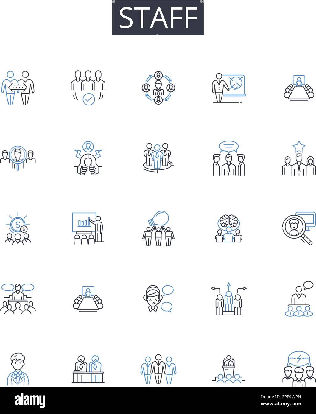 Staff line icons collection. Car, Bicycle, Train, Bus, Truck ...